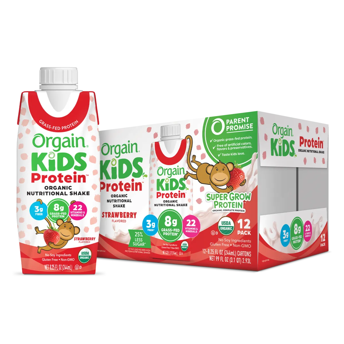 Kids Organic Strawberry Protein Nutrition Shake | Orgain