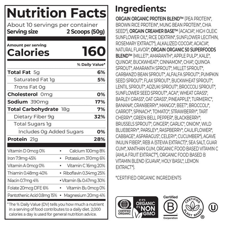 Organic Protein Superfoods Plant Protein Powder | Orgain