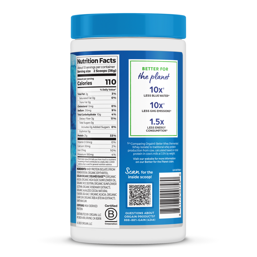 Better Whey Chocolate Protein Powder | Orgain